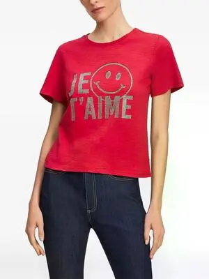 Cinq À Sept Crystal-embellished Smiley T-shirt