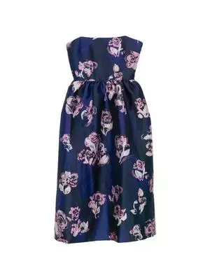 Stine Goya Floral-jacquard Flared Midi Dress - Blue