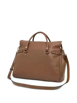Liu Jo Logo-plaque Pebbled-effect Tote Bag - Brown