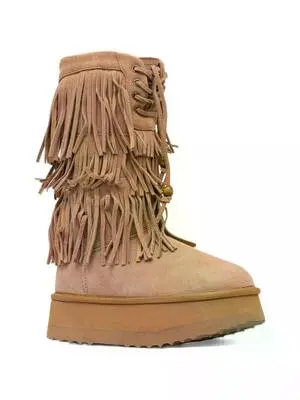 Liu Jo Boots Warm With Fringe - Neutrals