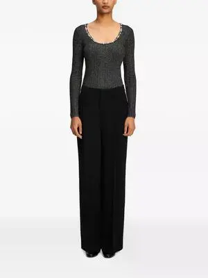 Cinq À Sept Aminta Crystal-embellished Ribbed T-shirt