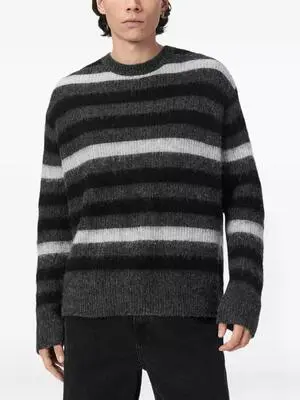 ALLSAINTS Sammie Striped Brushed-knit Sweater - Grey