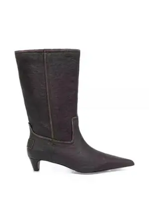 ALLSAINTS Veda Pointed-toe Leather Boots - Brown