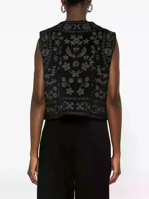 Antik Batik Bertille Floral-embroidered Gilet