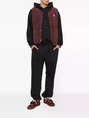 American Vintage Hoktown Logo-patch Fleece Gilet - Red