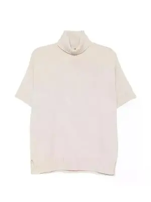 Lorena Antoniazzi Roll-neck Short-sleeve Sweater - Neutrals