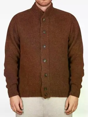 FILIPPO DE LAURENTIIS High-neck Button-up Cardigan - Brown