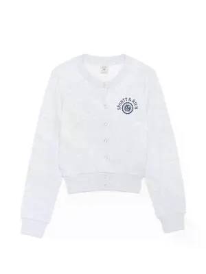 Sporty & Rich Logo-print Cropped Sweatshirt - Grey