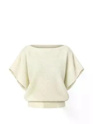Liviana Conti Gillian Sequin-embellished Batwing-sleeve Sweater - Neutrals