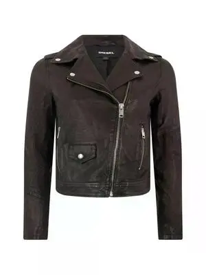 DIESEL® Lambskin Biker Jacket - Black