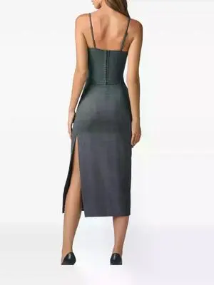 Kiki De Montparnasse Prince Of Wales Belted Midi Skirt - Grey