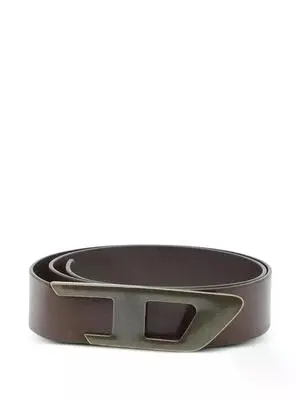 DIESEL® 4 Cm Leather Belt With Metal D Buckle - Brown