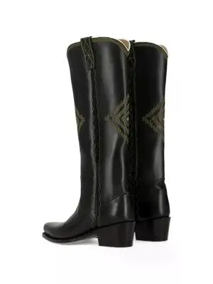 FORTELA Tallulah Embroidered Leather Boots