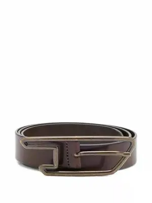 DIESEL® 3cm Leather Belt With D-logo Buckle - Brown