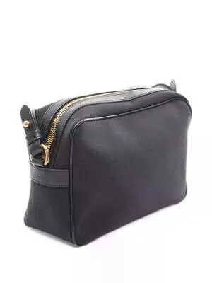 Prada 2010s Logo Jacquard Shoulder Bag - Black