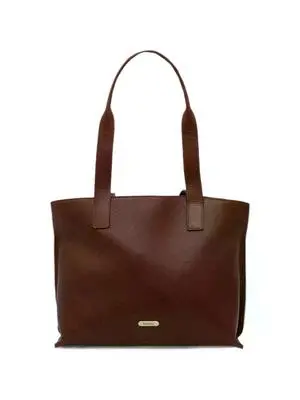 Barbour Alder Large Leather Tote Bag - Brown