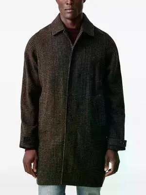 Barbour Lorden Check Wool Overcoat - Brown