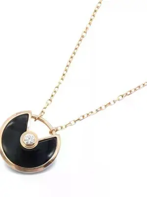Cartier 2010s Amulet De Onyx And Diamond Necklace