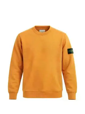 Stone Island 6100060 Organic-cotton Fleece Regular-fit Crewneck Sweatshirt With Raglan Sleeves - Orange