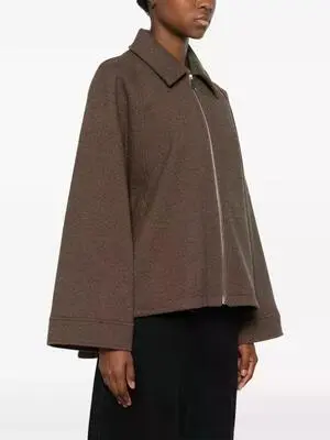 PLEASE Zip-fastening Flared-sleeve Jacket
