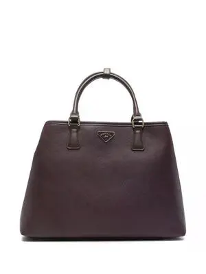 MARC ELLIS Kassy M Logo-plaque Saffiano-effect Tote Bag - Brown