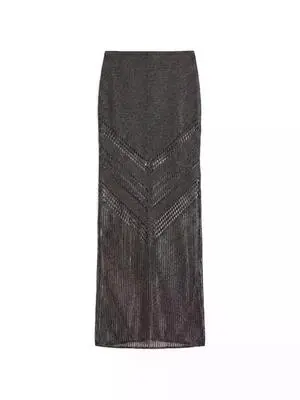 MOEVA Mercantour Crochet-knit Maxi Skirt - Brown