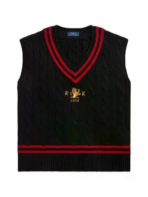 Polo Ralph Lauren Wool Cricket Sleeveless Jumper - Black