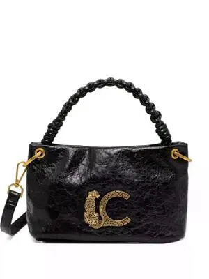 Lola Casademunt Small Braided-handle Logo-plaque Tote Bag - Black