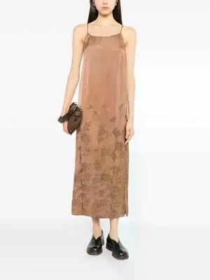 UMA WANG Floral-print Spaghetti-strap Dress