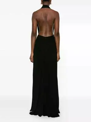 Casablanca Halterneck Logo-plaque Maxi Dress