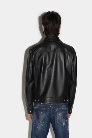 Dsquared2 Leather Dan Jean Jacket