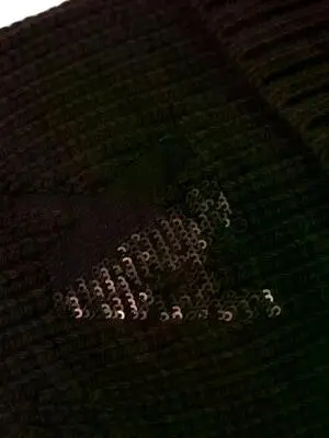 Armani Exchange Sequin-logo Ribbed-knit Beanie Hat