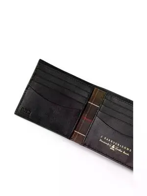 Barbour Grain Leather Billfold Wallet - Black