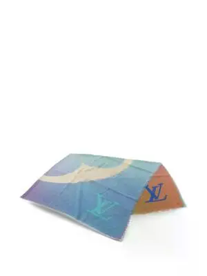 LOUIS VUITTON 2010s Monogram Gradation Shawl - Blue