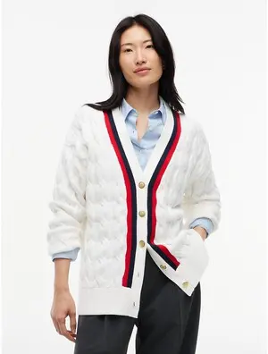 Tommy Hilfiger Relaxed Fit Cable Knit Cricket Cardigan
