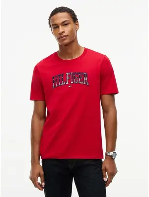 Tommy Hilfiger Tartan Varsity Hilfiger Logo T-shirt - Medium Red