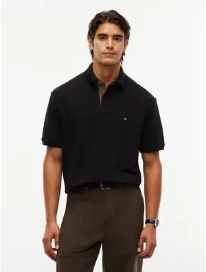 Tommy Hilfiger Classic Fit Corduroy Accent Polo - Black