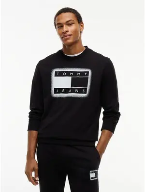 Tommy Hilfiger Spray Paint Flag Sweatshirt - Black