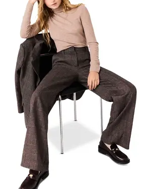 Maje Mixed Print Wool Blend Pants