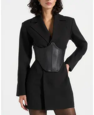 Manière De Voir Lacey Blazer Dress With Reversible Corset