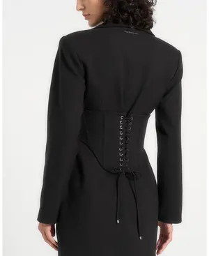 Manière De Voir Lacey Blazer Dress With Reversible Corset