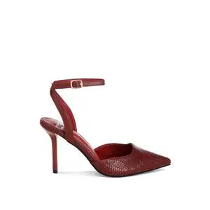 RAG & CO Boxwood Supportive Ankle Strap Heel Sandals In Burgundy By
