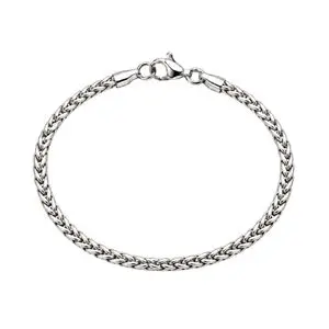 OUTRAGE LONDON Slim Wheat Bracelet - Silver