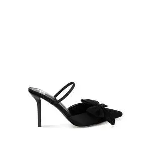 RAG & CO Sanlina Bow Accent Stiletto Heel Sandals In By - Black