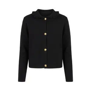 YUMI Knitted Frill Collar Jacket