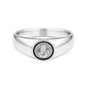 OUTRAGE LONDON Zeus God Signet Ring - Silver