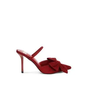 RAG & CO Sanlina Bow Accent Stiletto Heel Sandals In Burgundy By