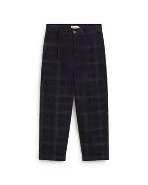 THINKING MU Friend Checkered Micro-corduroy Carrot Pants