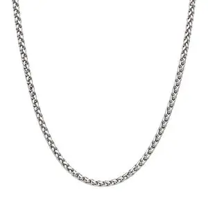 OUTRAGE LONDON Slim Wheat Chain Necklace - Silver