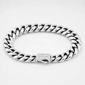 OUTRAGE LONDON Cuban Chain Bracelet - Silver